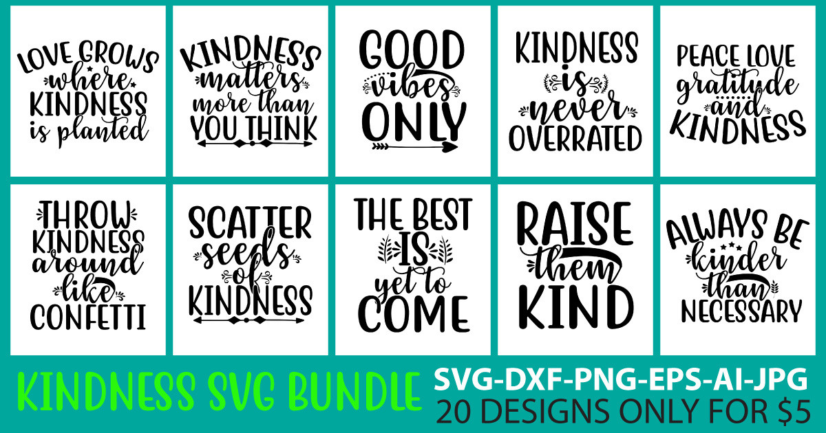 Kindness SVG Bundle Bundle · Creative Fabrica