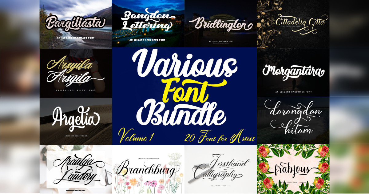 Various Font Bundle Volume 1 Bundle · Creative Fabrica