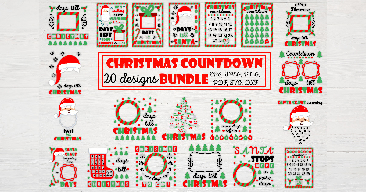 Santa Christmas Countdown SVG Bundle Bundle · Creative Fabrica