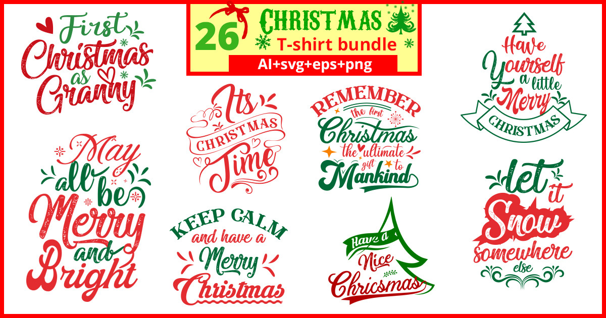 Christmas T-Shirt Design Bundle Bundle · Creative Fabrica