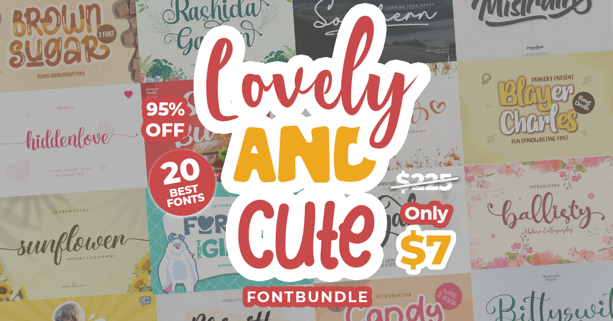Lovely and Fun Font Bundle Bundle · Creative Fabrica