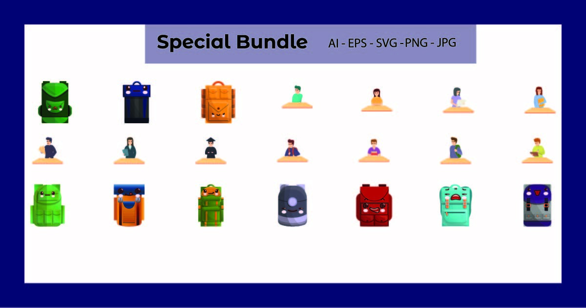 Back School Bag and Class Activity Bundle Bundle · Creative Fabrica