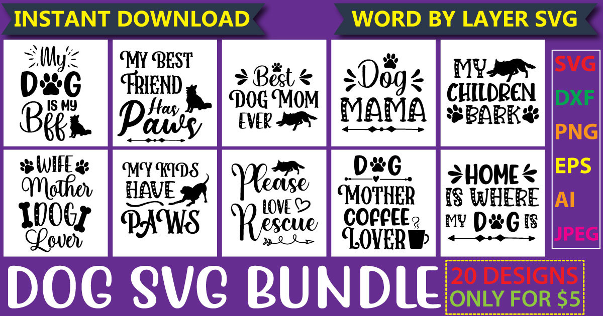 Dog SVG Bundle Bundle · Creative Fabrica