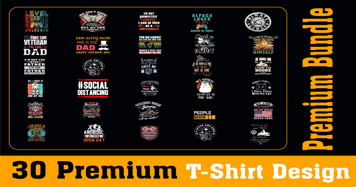 Premium T-Shirt Design Bundle Bundle · Creative Fabrica