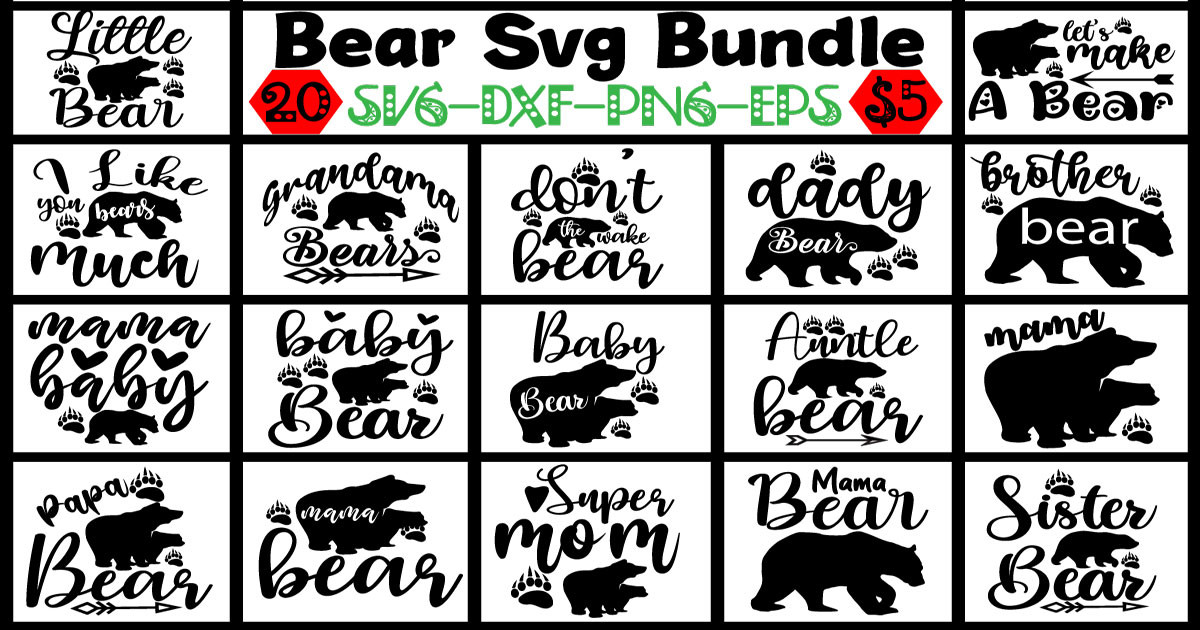 Bear SVG Bundle Bundle · Creative Fabrica