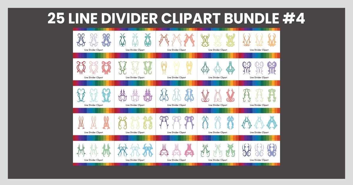 Line Divider Clipart Bundle #4 Bundle · Creative Fabrica