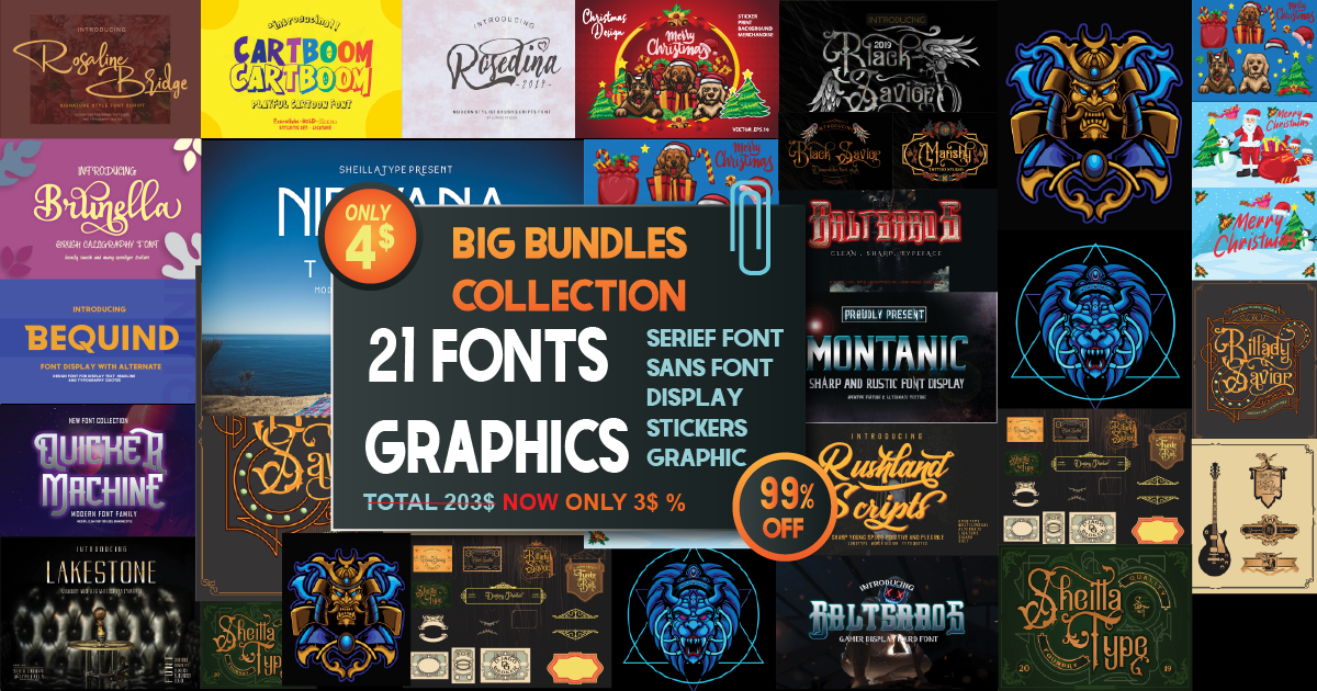 Fonts and Graphics Bundle Bundle · Creative Fabrica