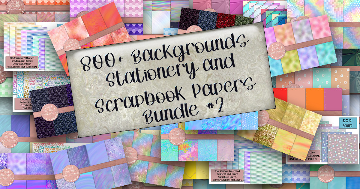 Backgrounds Stationery Scrapbook Bundle 2 Bundle · Creative Fabrica