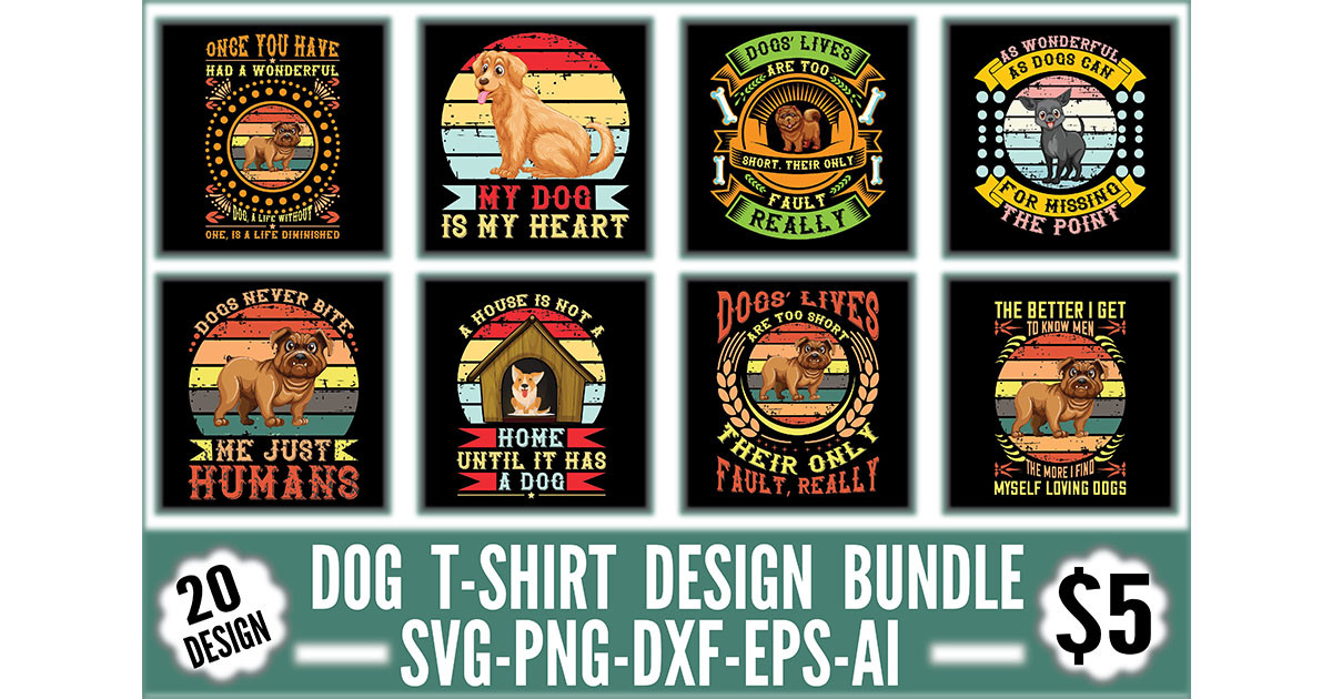 Dog T-Shirt Design Bundle Bundle · Creative Fabrica
