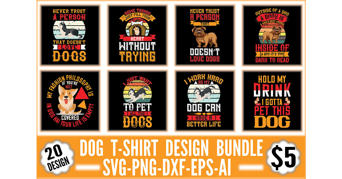 Dog T-Shirt Design Bundle Bundle · Creative Fabrica