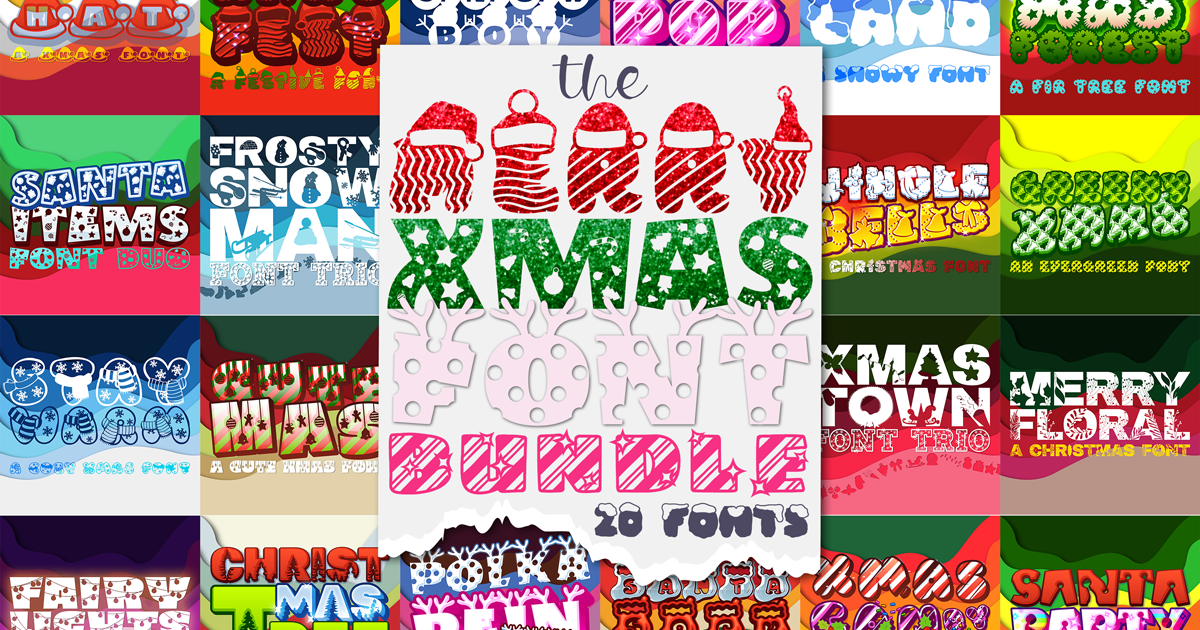 The Merry Xmas Font Bundle Bundle · Creative Fabrica