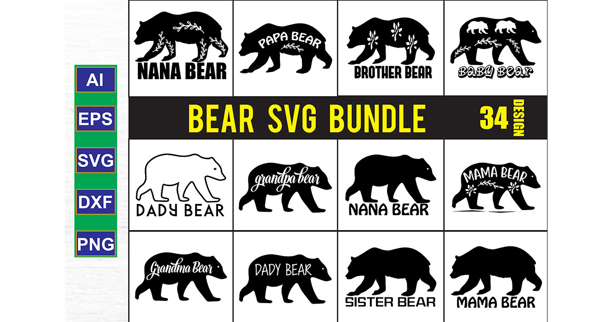 Bear SVG Design Bundle Bundle · Creative Fabrica