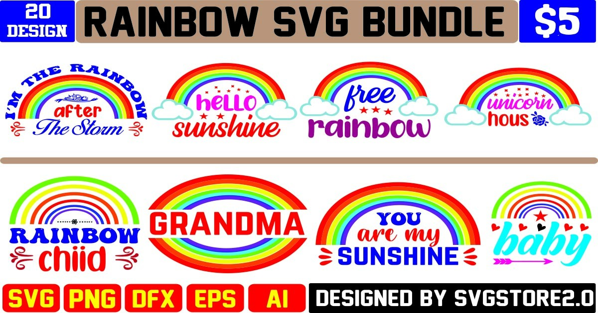 Rainbow SVG Bundle Bundle · Creative Fabrica
