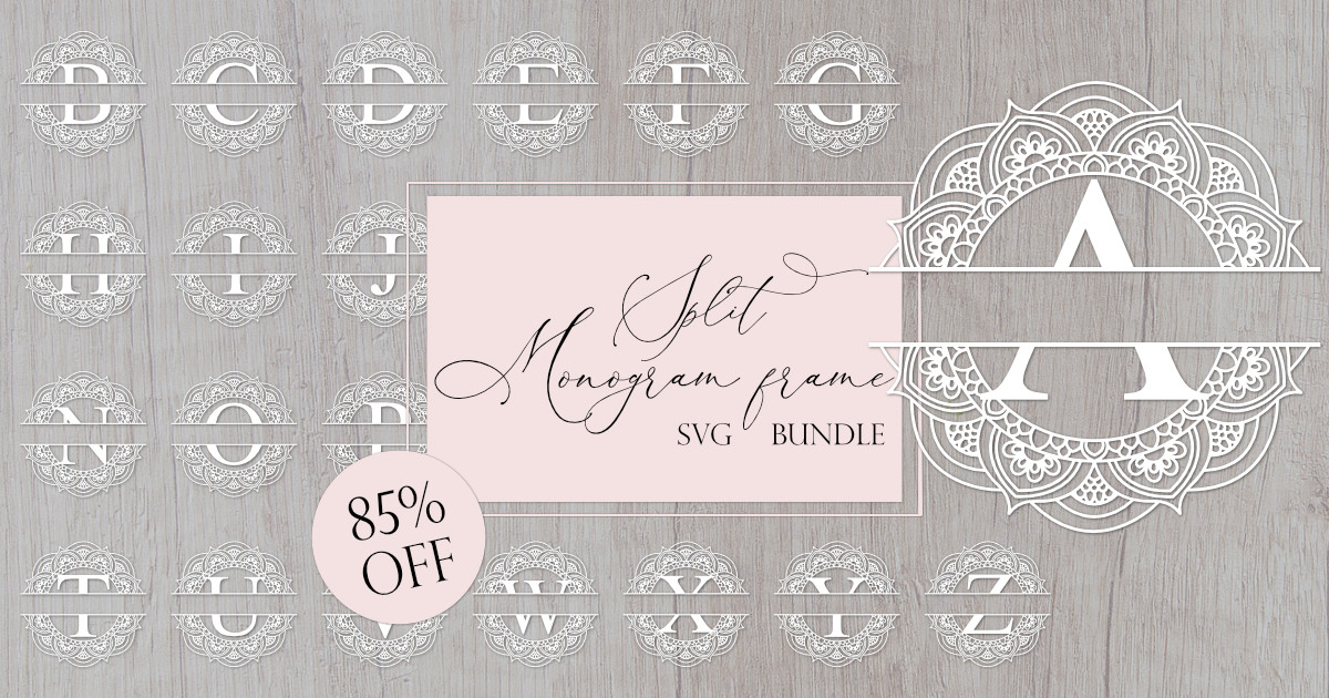 Split Monogram Frame SVG Bundle Bundle · Creative Fabrica