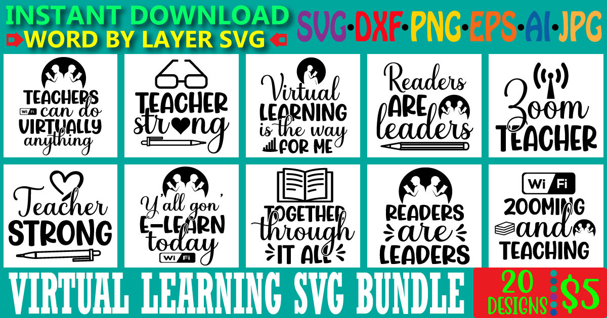 Virtual Learning SVG Bundle Bundle · Creative Fabrica