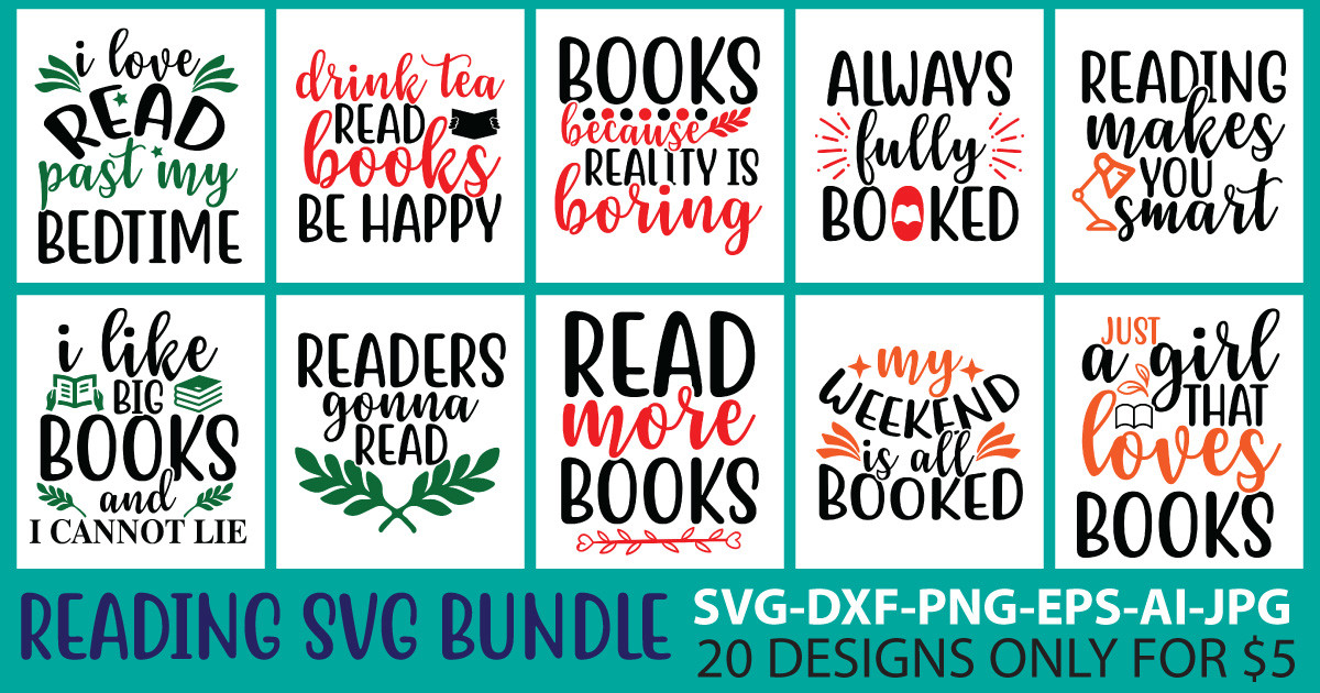 Reading SVG Bundle Bundle · Creative Fabrica