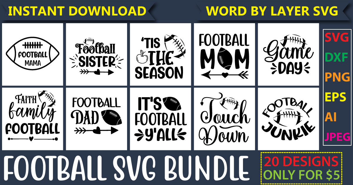 Football SVG Bundle Bundle · Creative Fabrica