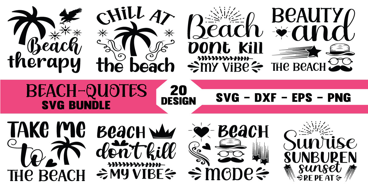 Beach Quotes SVG Bundle Bundle · Creative Fabrica