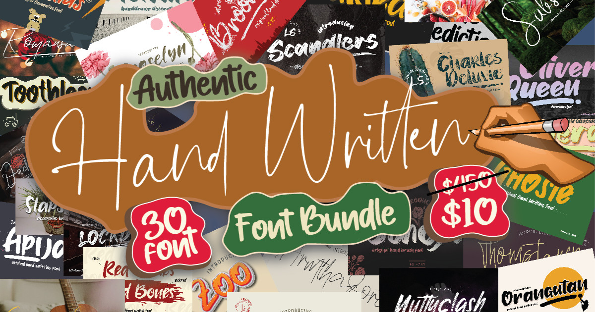 Authentic Hand Written Font Bundle Bundle · Creative Fabrica