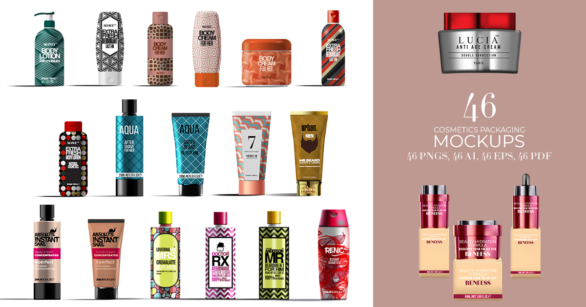 Cosmetics Packaging Mockup Bundle Bundle · Creative Fabrica