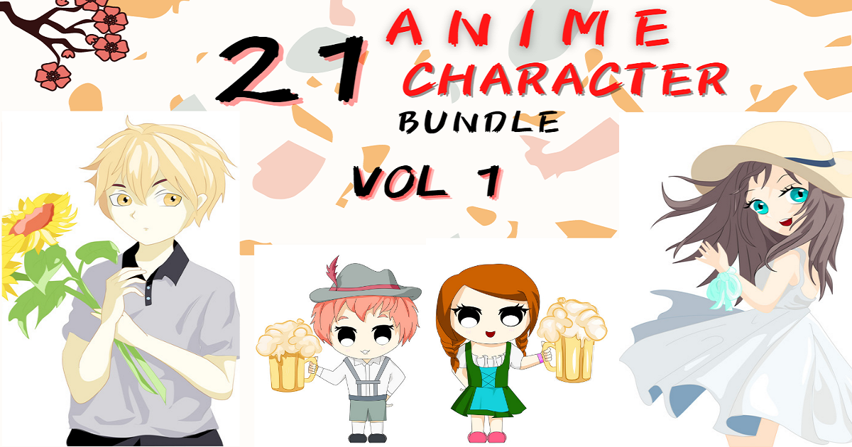 Anime Character Bundle Vol 1 Bundle · Creative Fabrica