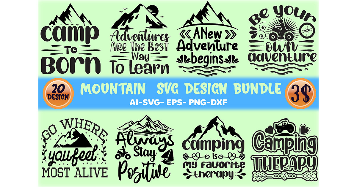 Mountain SVG Design Bundle Bundle · Creative Fabrica