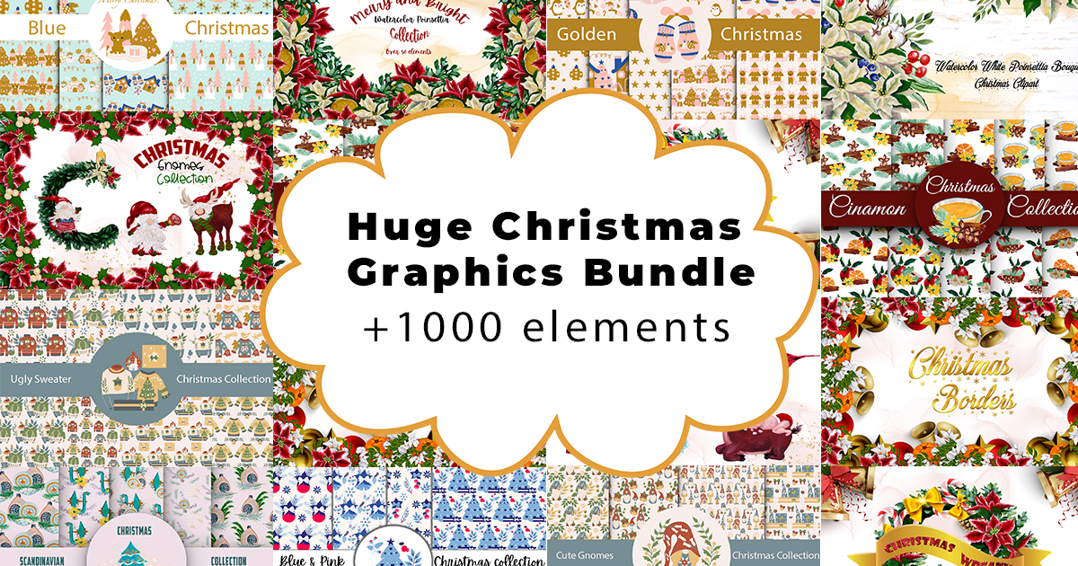Huge Christmas Graphics Bundle Bundle · Creative Fabrica