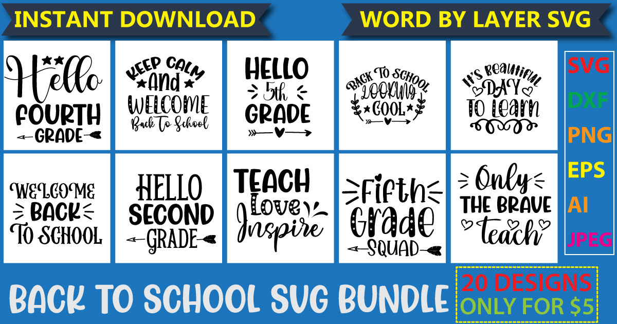Back to School SVG Bundle Vol.2 Bundle · Creative Fabrica