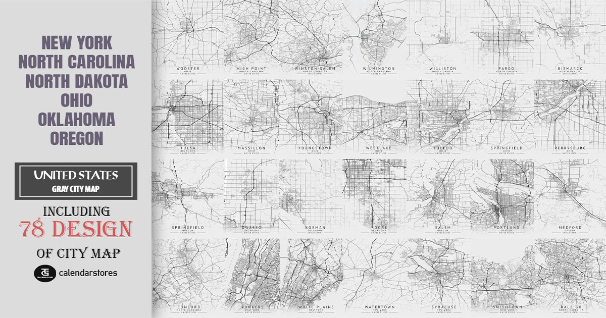 New York, Ohio, Oregon, Oklahoma US Map Bundle Bundle · Creative Fabrica