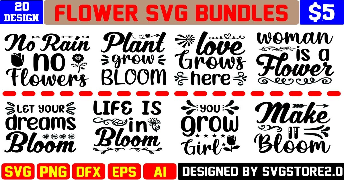 Flower SVG Bundle Vol.2 Bundle · Creative Fabrica