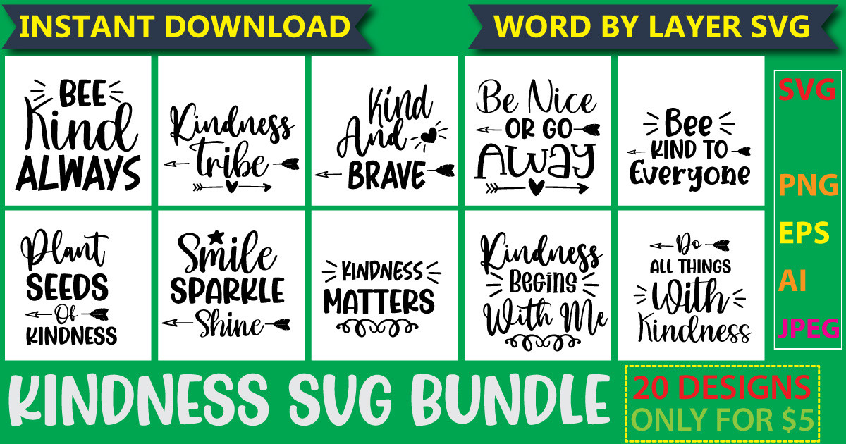 Kindness SVG Bundle Bundle · Creative Fabrica