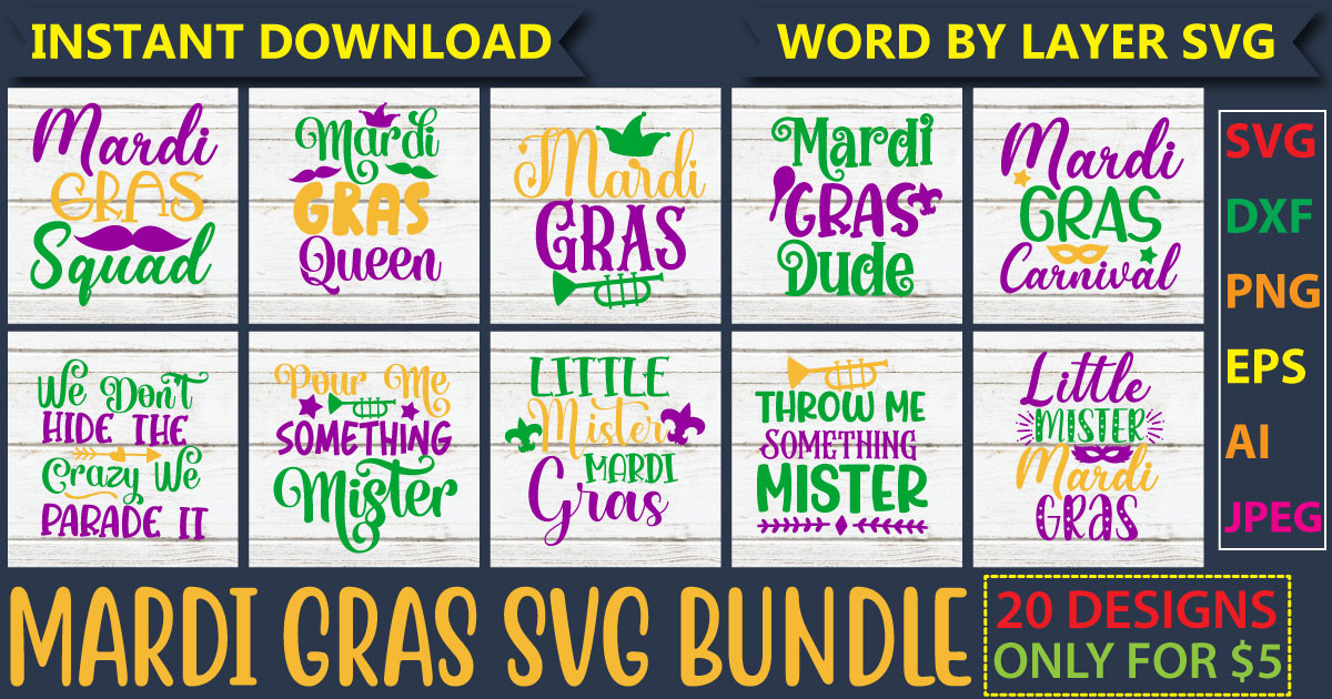 Mardi Gras SVG Bundle Bundle · Creative Fabrica
