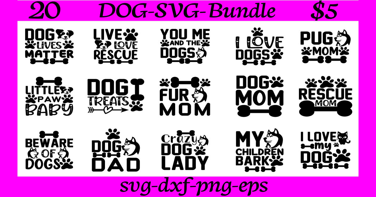 Dog SVG Bundle Bundle · Creative Fabrica