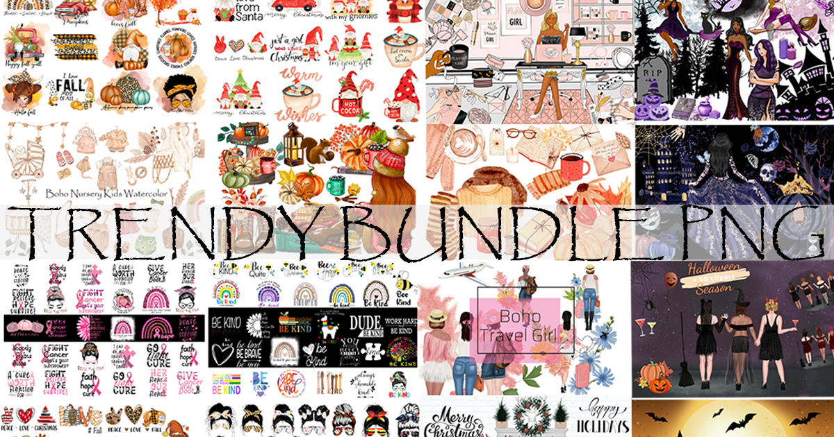 Trendy PNG Bundle Bundle · Creative Fabrica