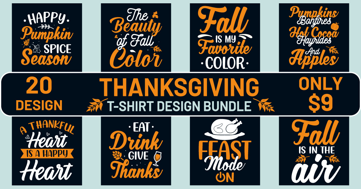 Thanksgiving T-Shirt Design SVG Bundle Bundle · Creative Fabrica