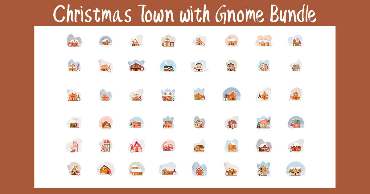 Christmas Town with Gnome Bundle Bundle · Creative Fabrica