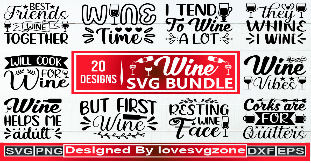 Wine SVG Bundle Bundle · Creative Fabrica