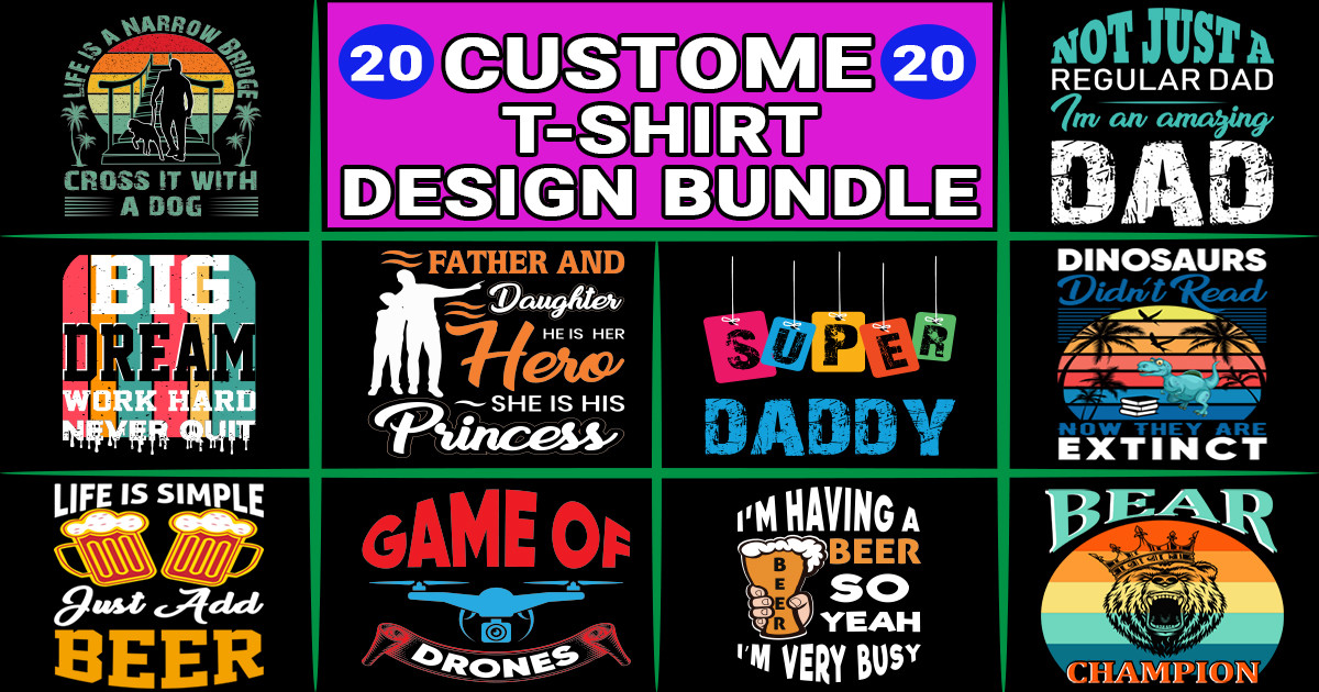 Custom T-Shirt Design Bundle 01 Bundle · Creative Fabrica