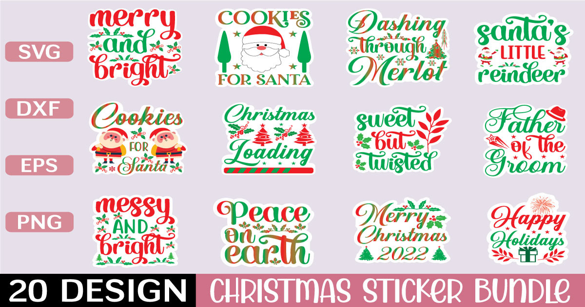 Christmas Sticker Bundle Bundle · Creative Fabrica