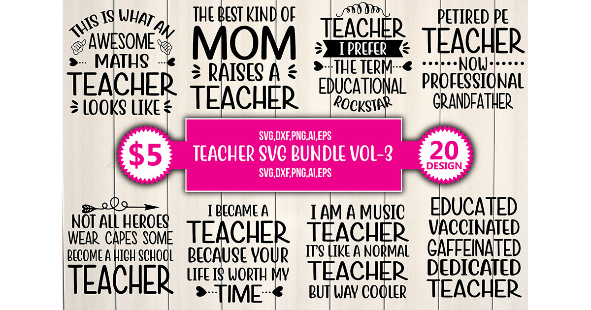 Teacher SVG Bundle Vol-3 Bundle · Creative Fabrica