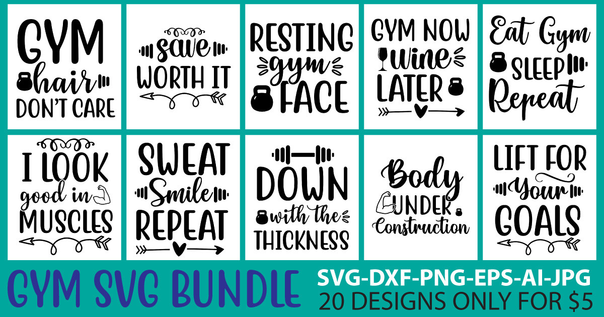 Gym SVG Bundle Bundle · Creative Fabrica