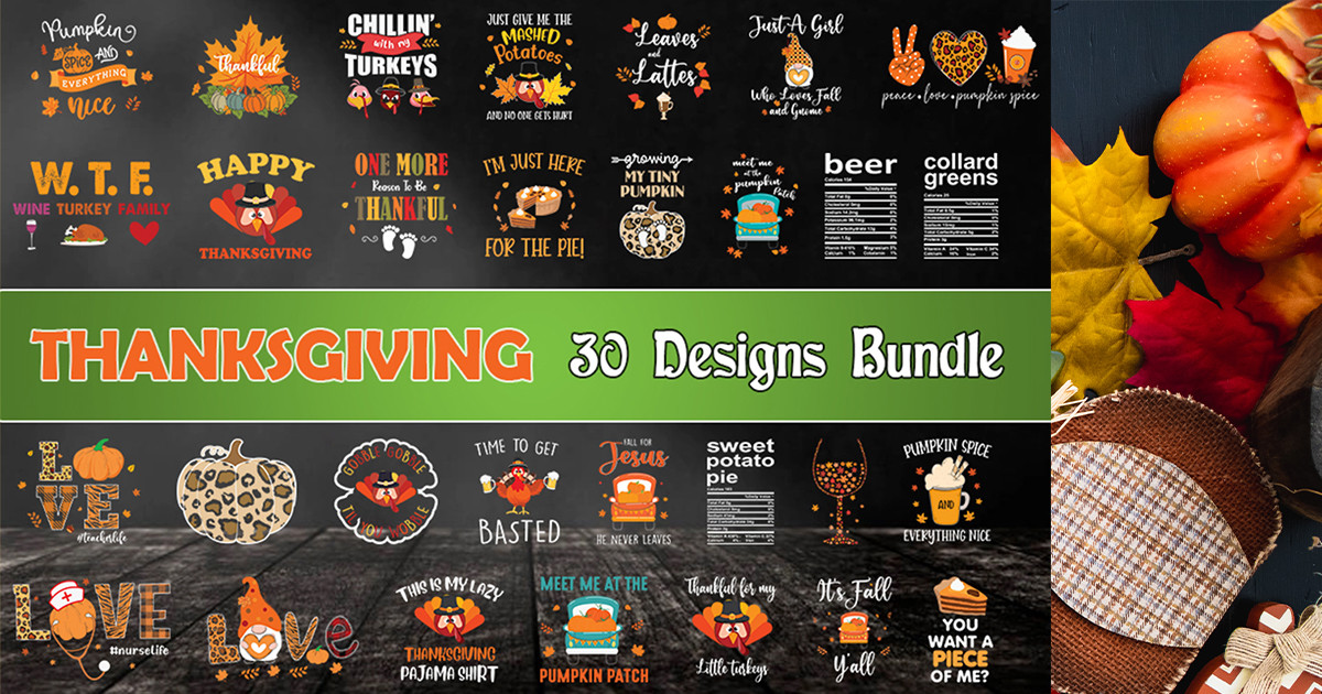 Thanksgiving SVG Designs Bundle Bundle · Creative Fabrica