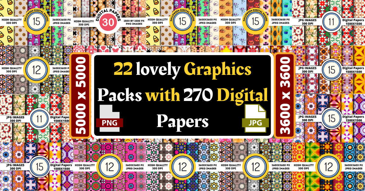Digital Papers Backgrounds & Patterns Bundle Bundle · Creative Fabrica