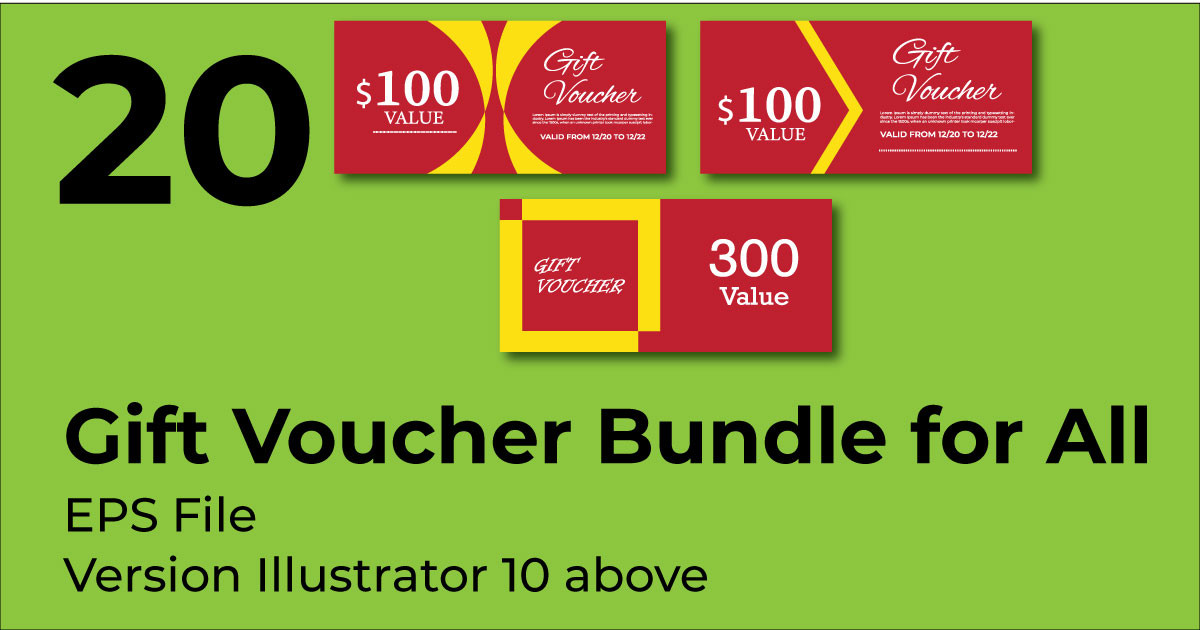 Gift Voucher Bundle Bundle · Creative Fabrica
