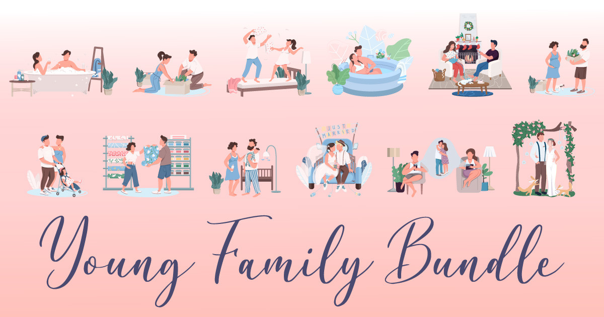 Young Family Bundle Bundle · Creative Fabrica