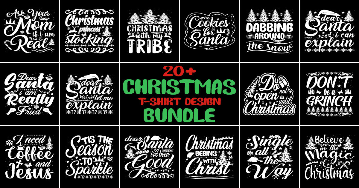 Christmas T-Shirt Design Bundle Vol.3 Bundle · Creative Fabrica