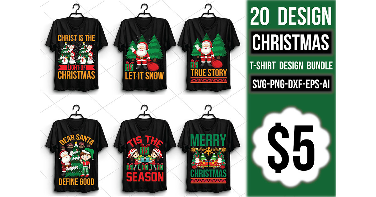 Christmas T-Shirt Design Bundle Bundle · Creative Fabrica