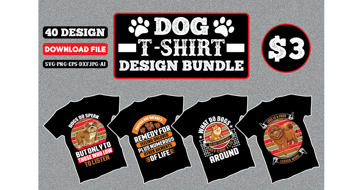 Dog T-Shirt Design Bundle Bundle · Creative Fabrica