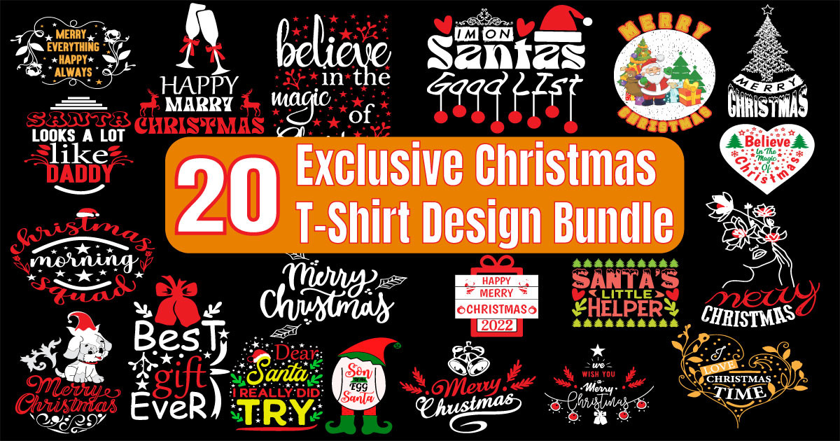 Exclusive Christmas T-Shirt Design Bundle Bundle · Creative Fabrica