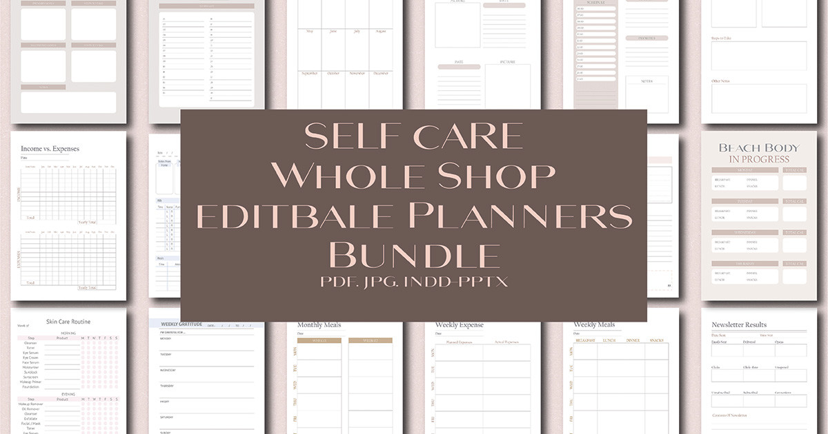 Self Care Planner Bundle Bundle · Creative Fabrica